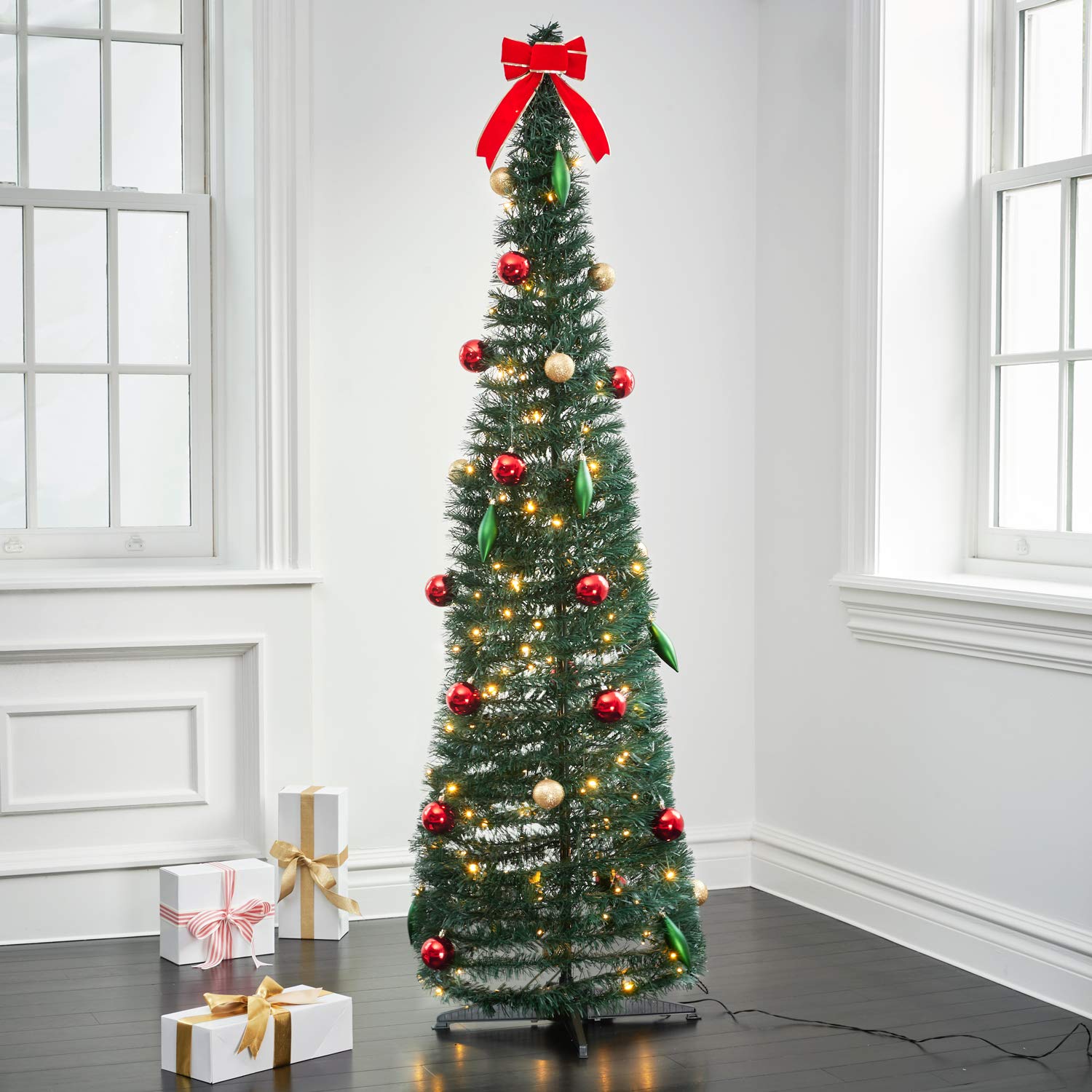 LampLust Pop Up christmas Tree with Lights - 6Ft, collapsible for Easy ...