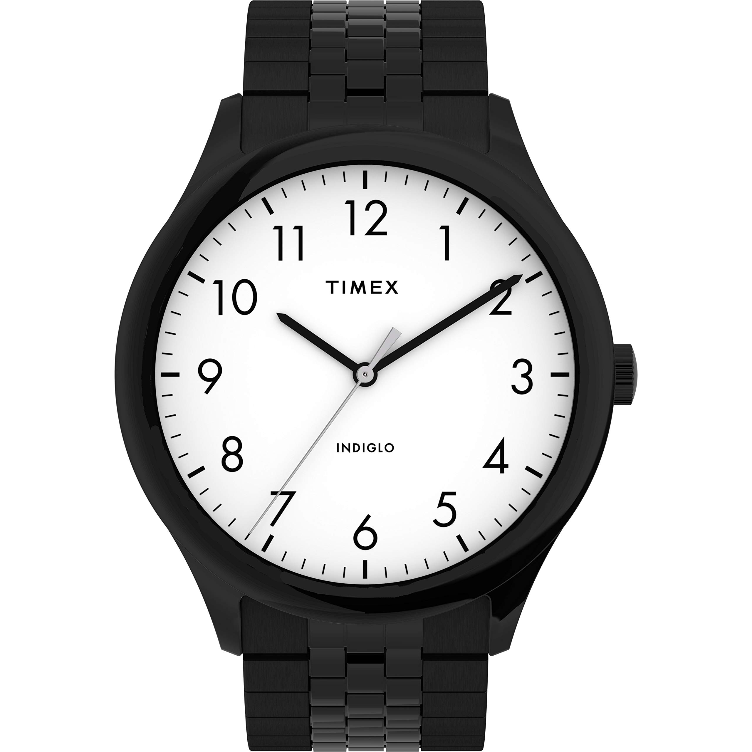 Timex Mens Modern Easy Reader 40mm Watch - Black case White Dial with ...