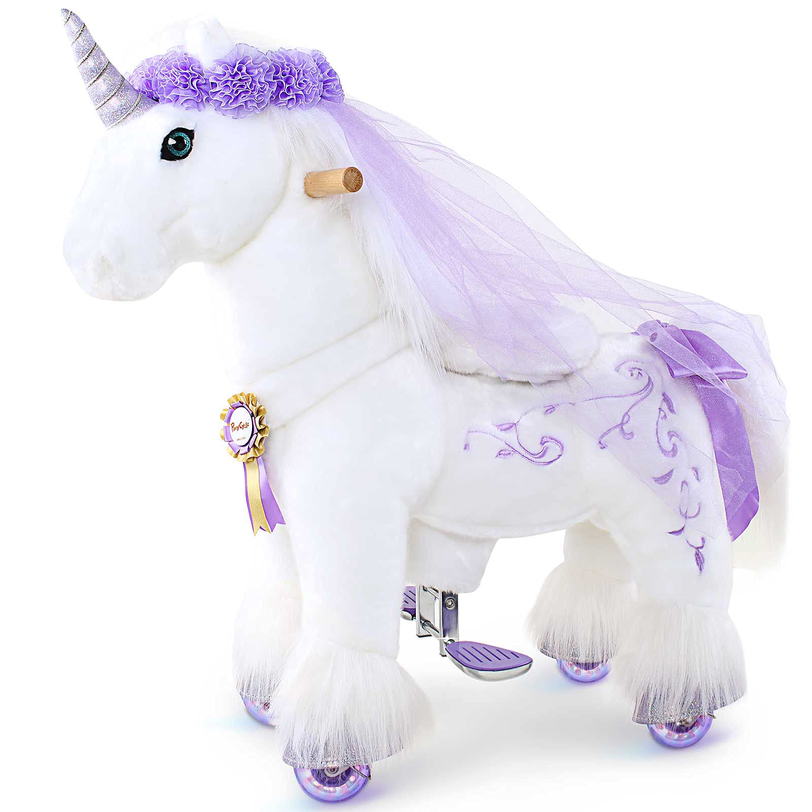 Ponycycle Official Riding Horse White and Purple Unicorn No Battery No ...