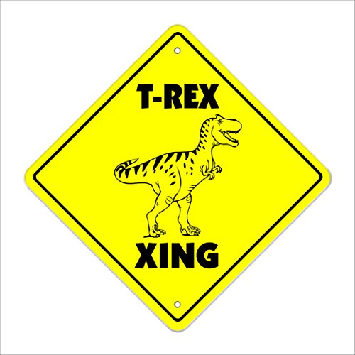 SignMission T-rex Crossing Sign Zone Xing | Indoor/Outdoor | 12" Tall ...
