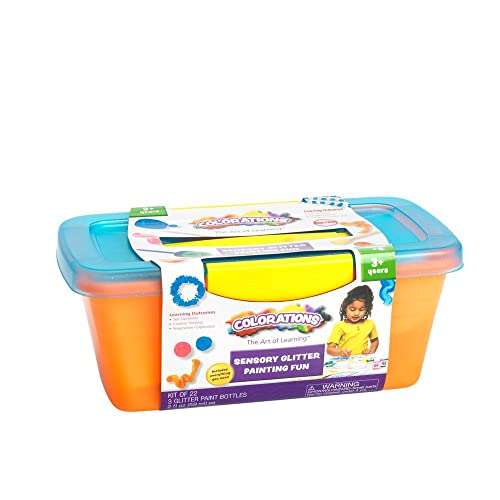 Colorations Sensory Art Toolbox - glitter Paint Paint Bottles, Wooden ...