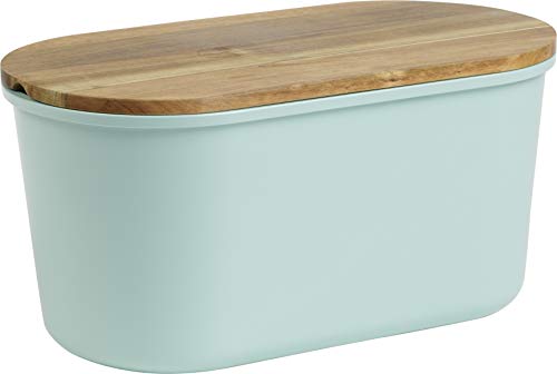 Echtwerk Bread Box Fresh, Melamine Acacia wood, turquoise, 37 cm x 22 ...