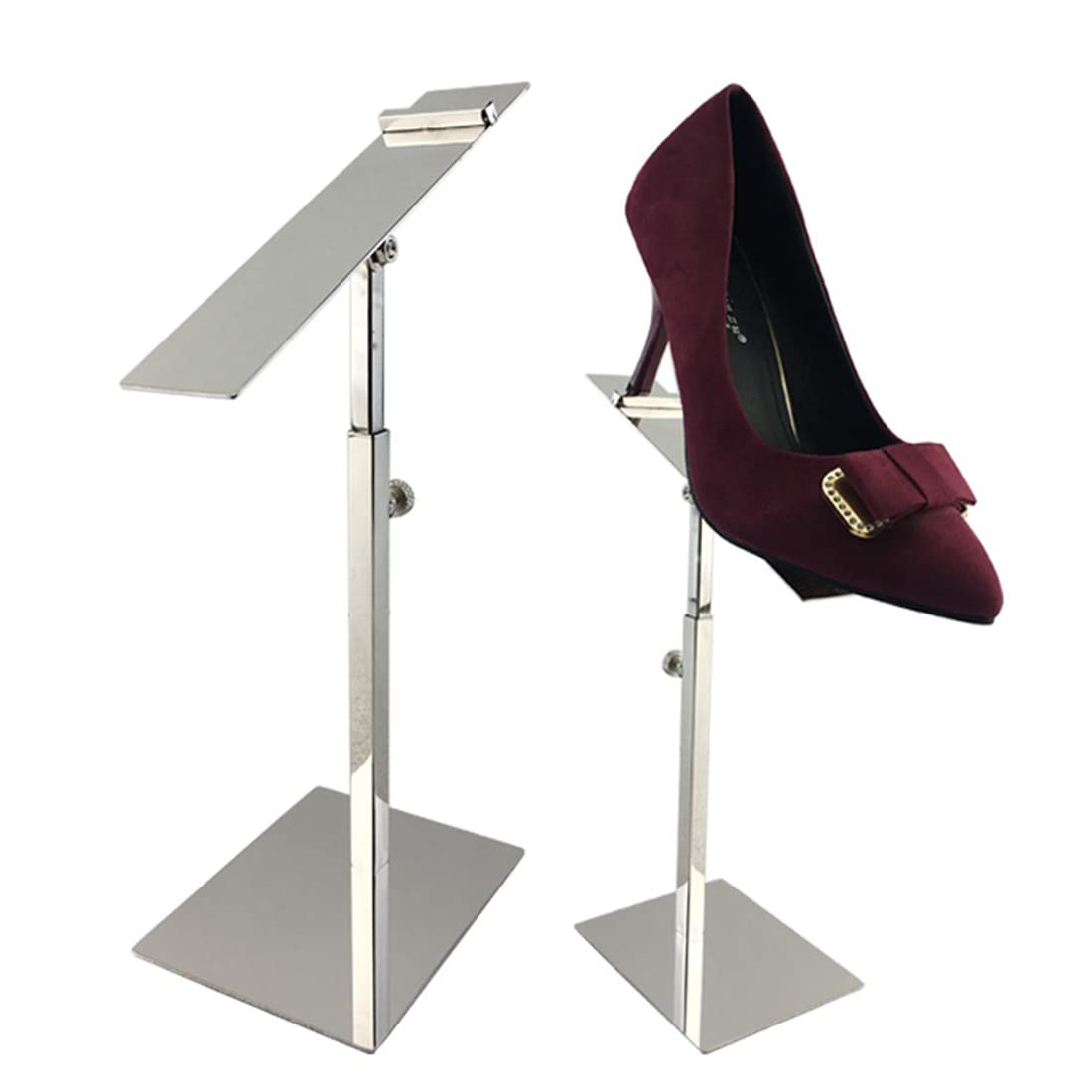 VIDAYA Silver Shoe Display Stand, Stainless Steel Shoe Display Risers ...