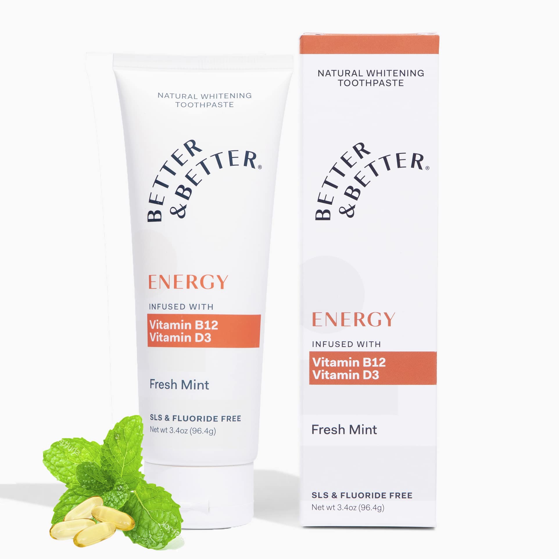 Better & Better Energy Toothpaste With Vitamin B12 & D3 Fluoride Free ...
