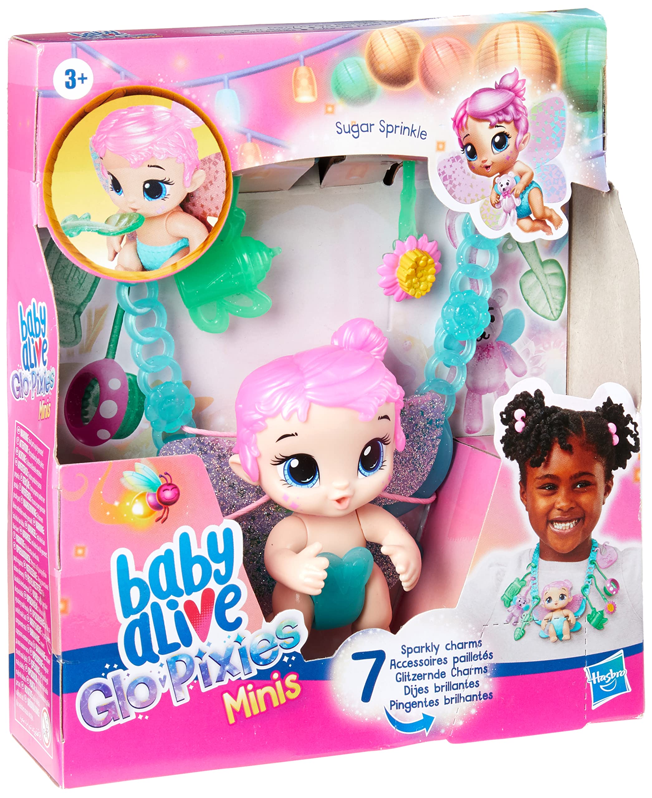 Baby Alive Glo Pixies Minis Carry An Care Necklace, Sugar Sprinkle, 3. ...