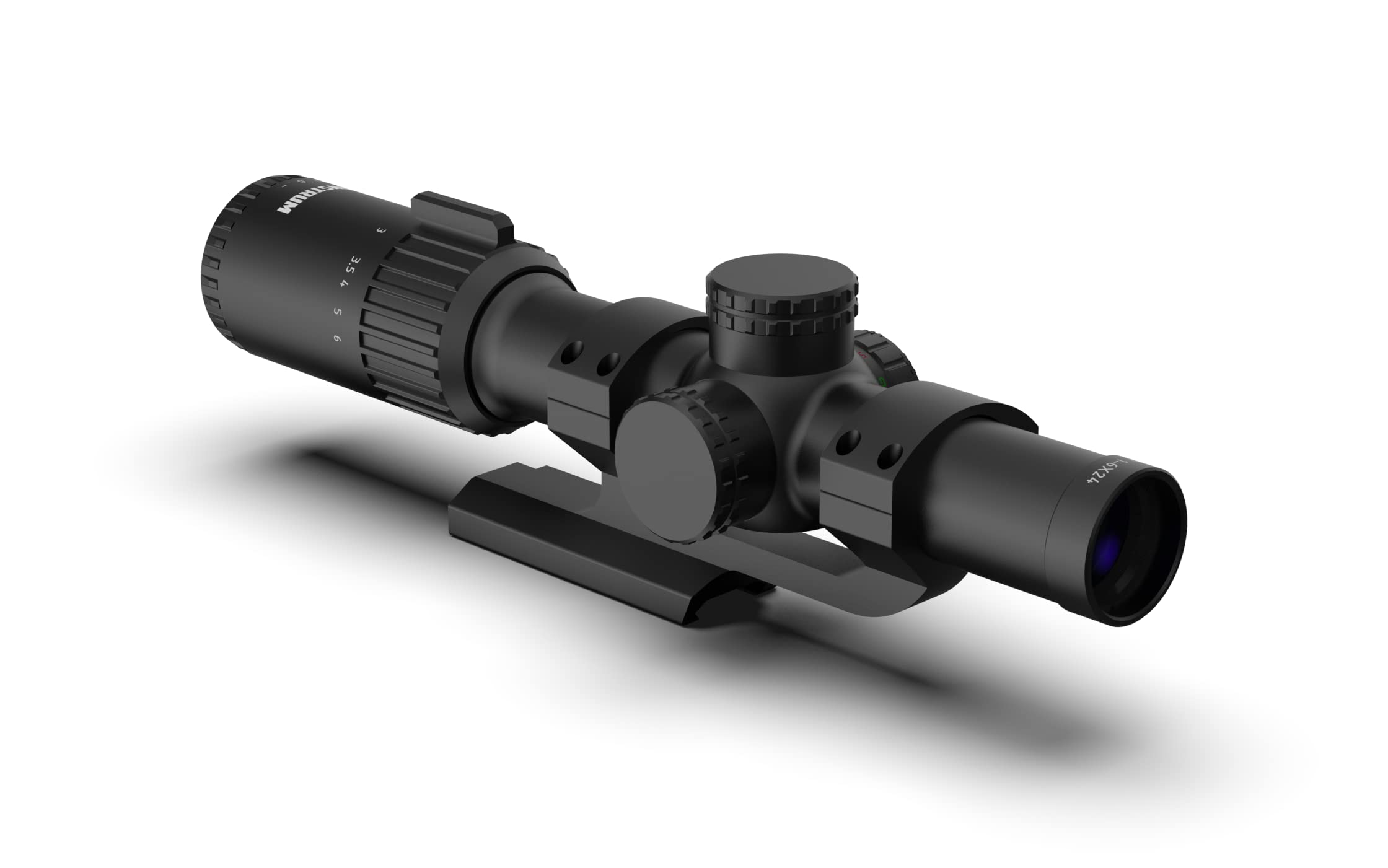 Monstrum Banshee 1-6x24 LPVO Rifle Scope with Offset Scope Mount Black