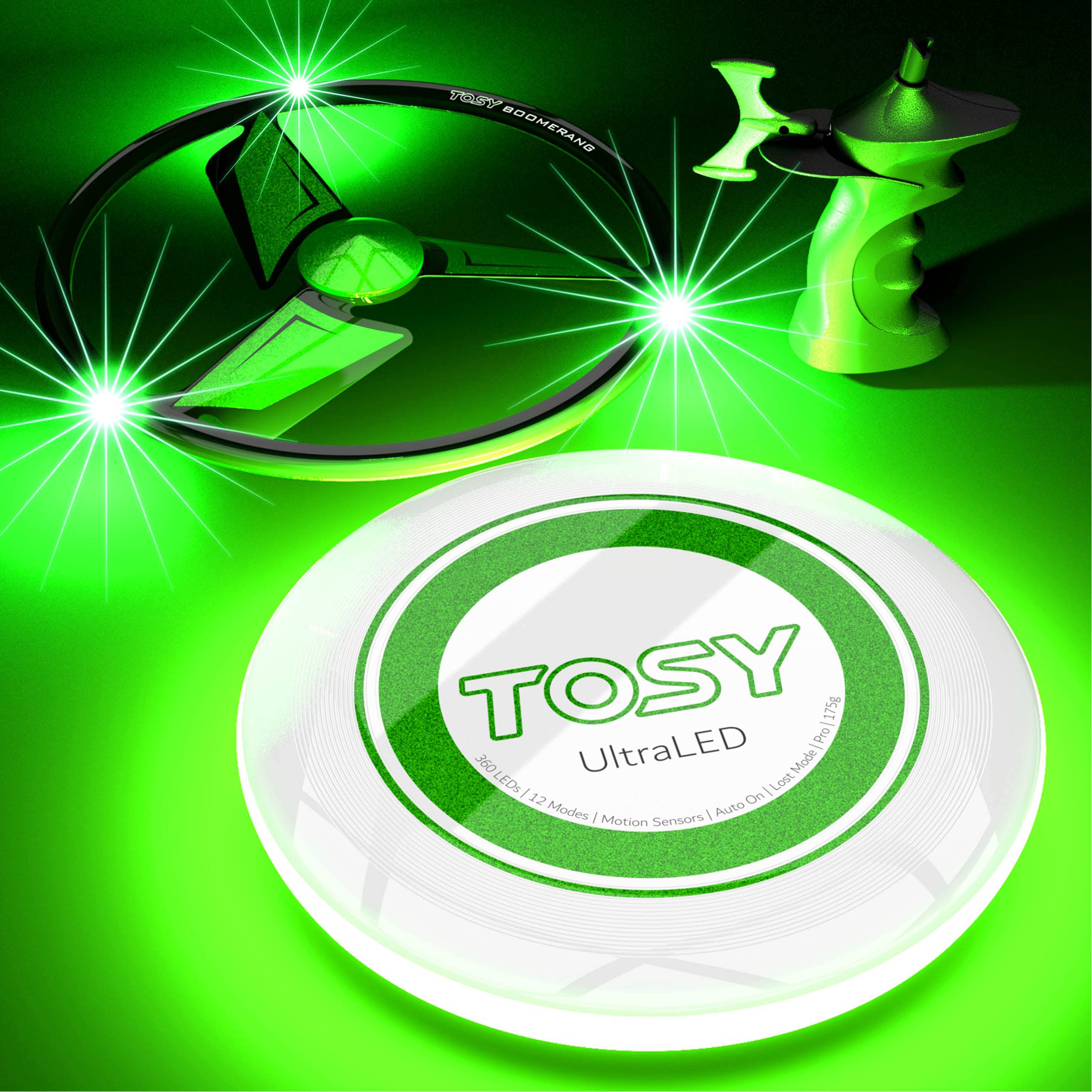 Tosy Patented Boomerang - 3 Super Bright Leds, Rechargeable, Auto Light ...