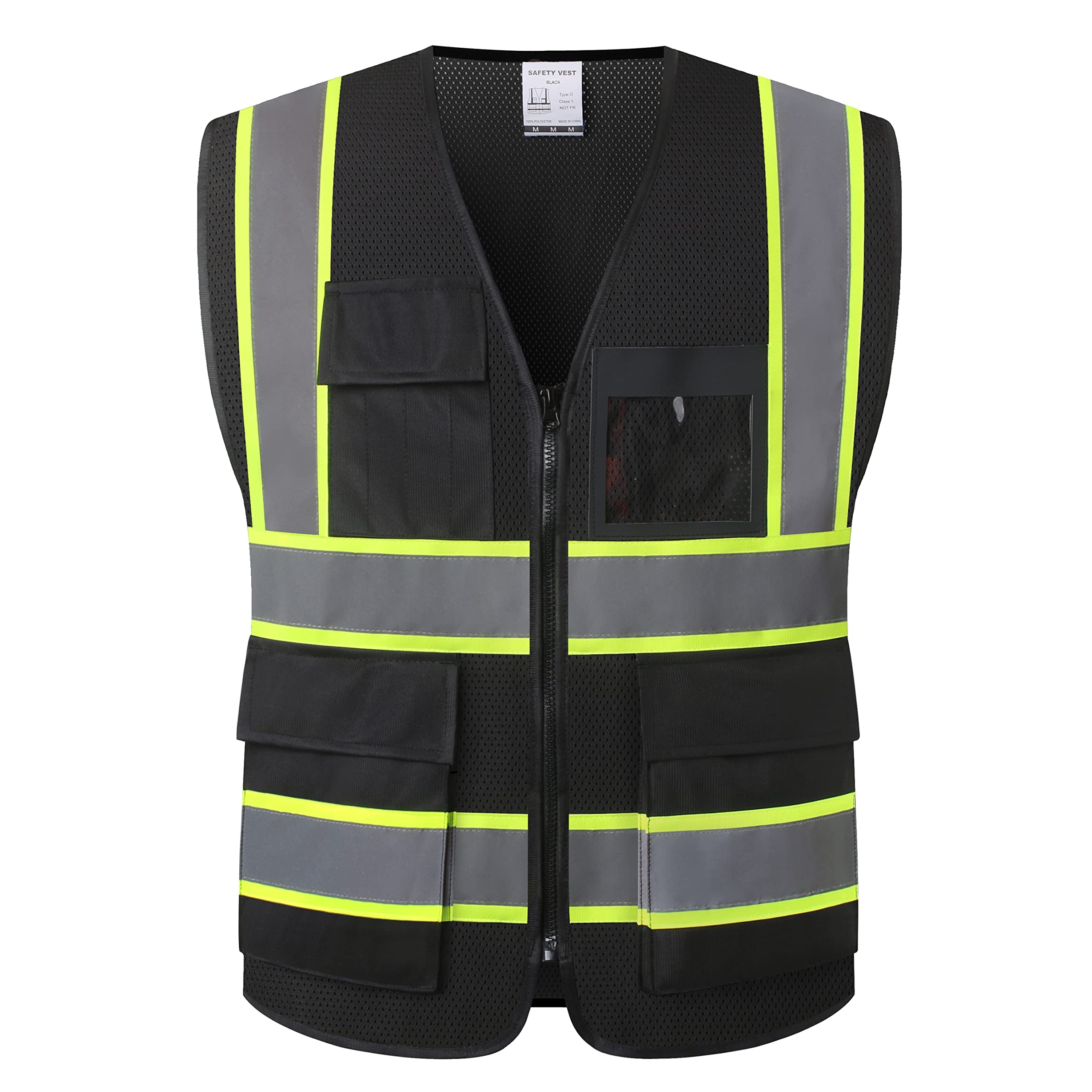 Hataunki High Visibility Reflection Black Mesh Safety Vests With 8 ...