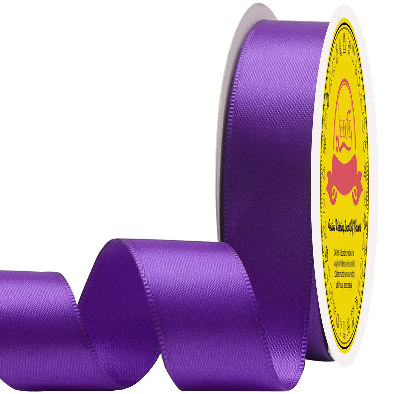 Leeqe Double Face Purple Satin Ribbon 78 Inch X 25 Yards Polyester ...