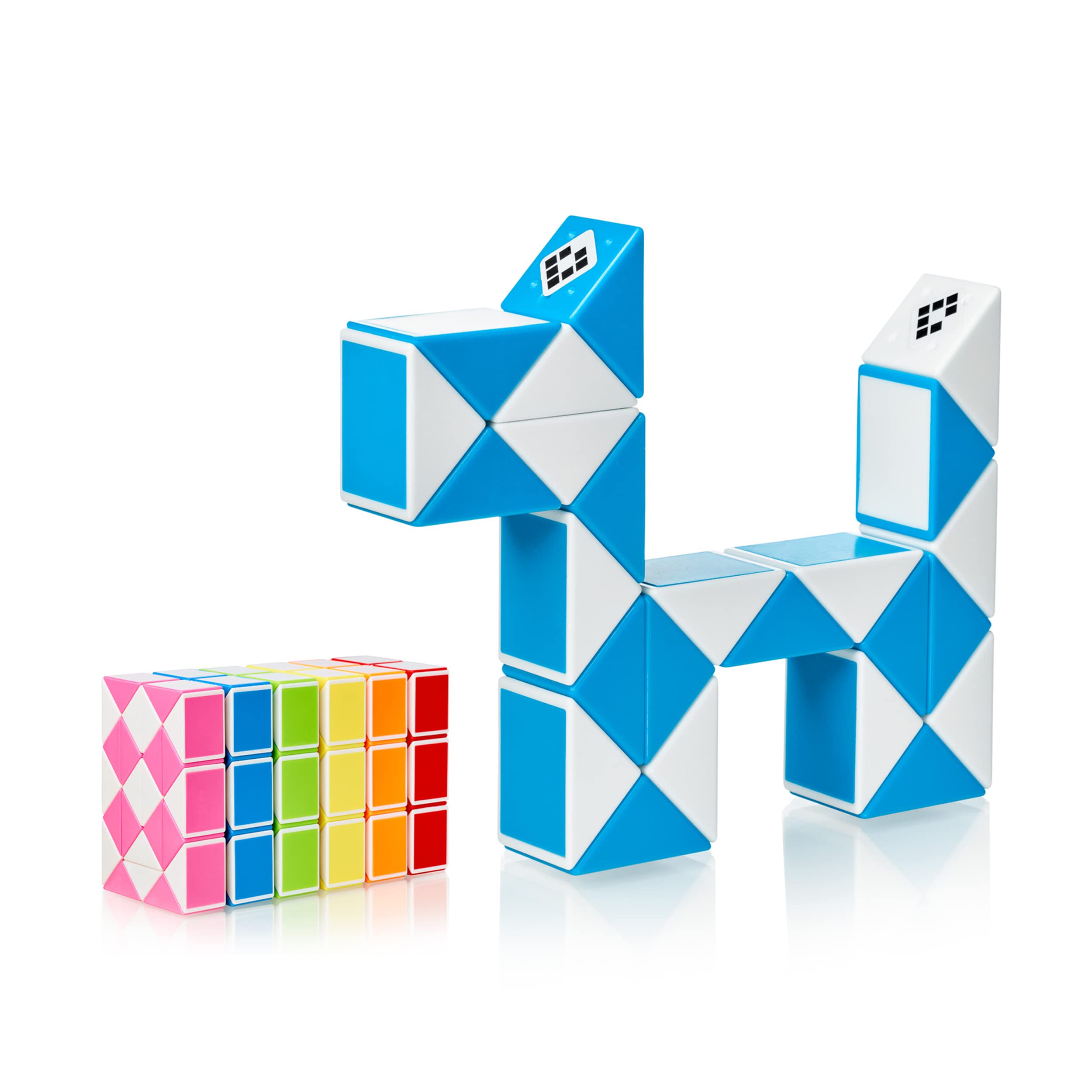 Cubidia Magic Snake 24 Large Blocks - Fidget Snake Cube For Kids And ...