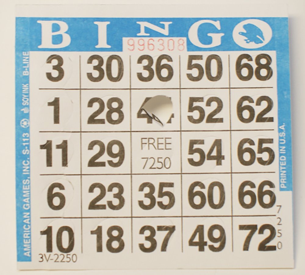 American Games Pushout Bingo Cards 500 ctSelect Color Below Blue