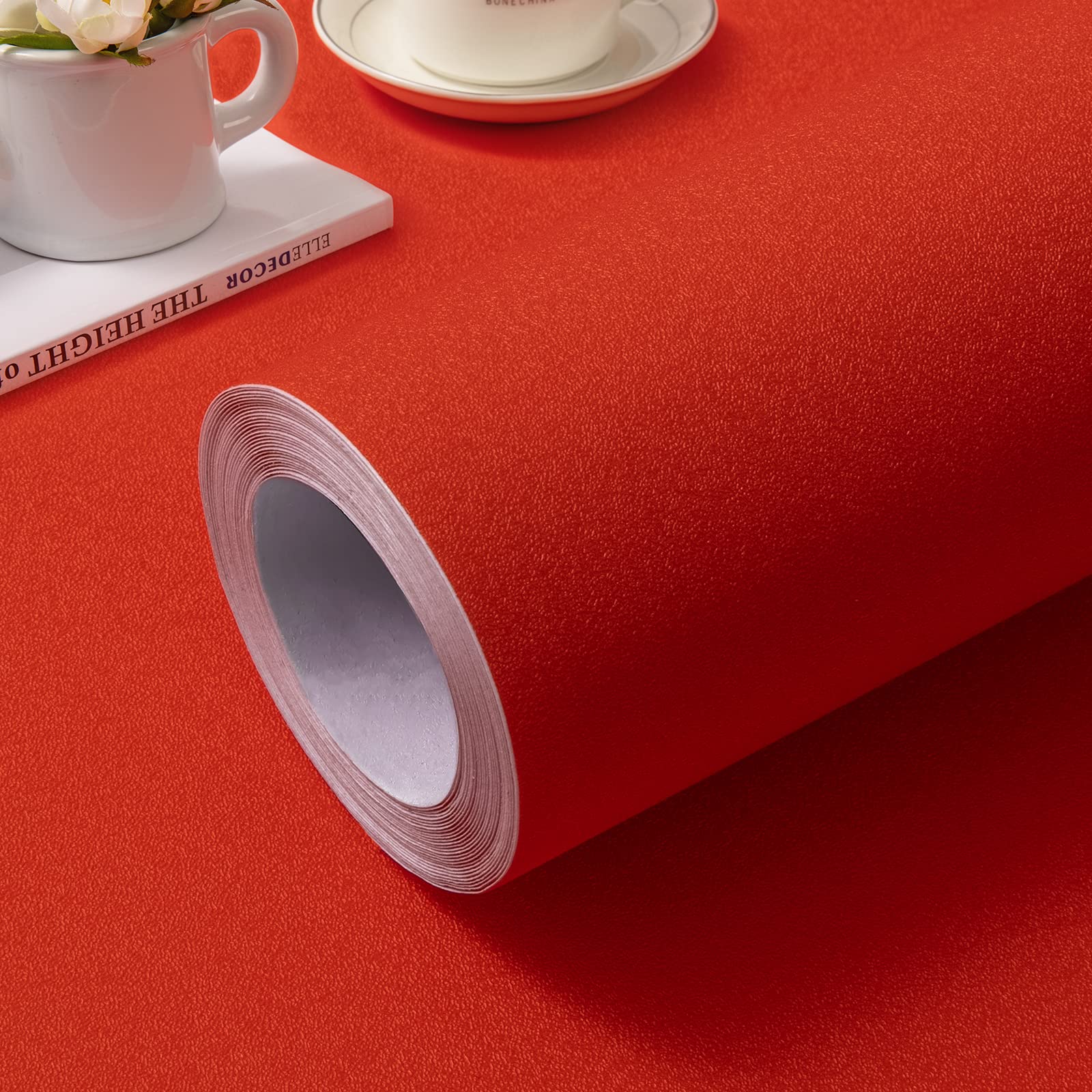 Practicalws 15.7Incha236.2Inch Red Wallpaper Peel And Stick Wallpaper ...