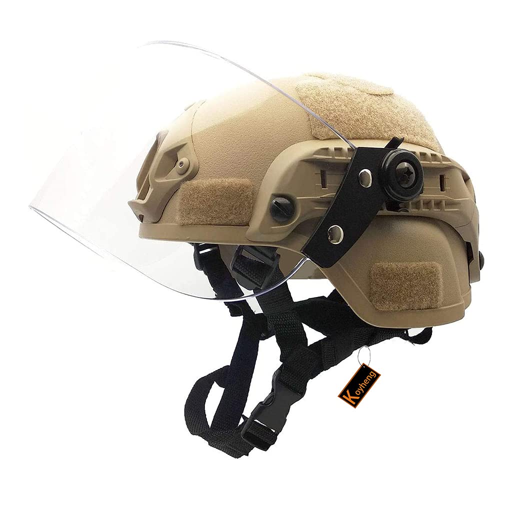 Kayheng Airsoft MICH 2000 ACH Tactical Helmet with Clear Visor NVG ...