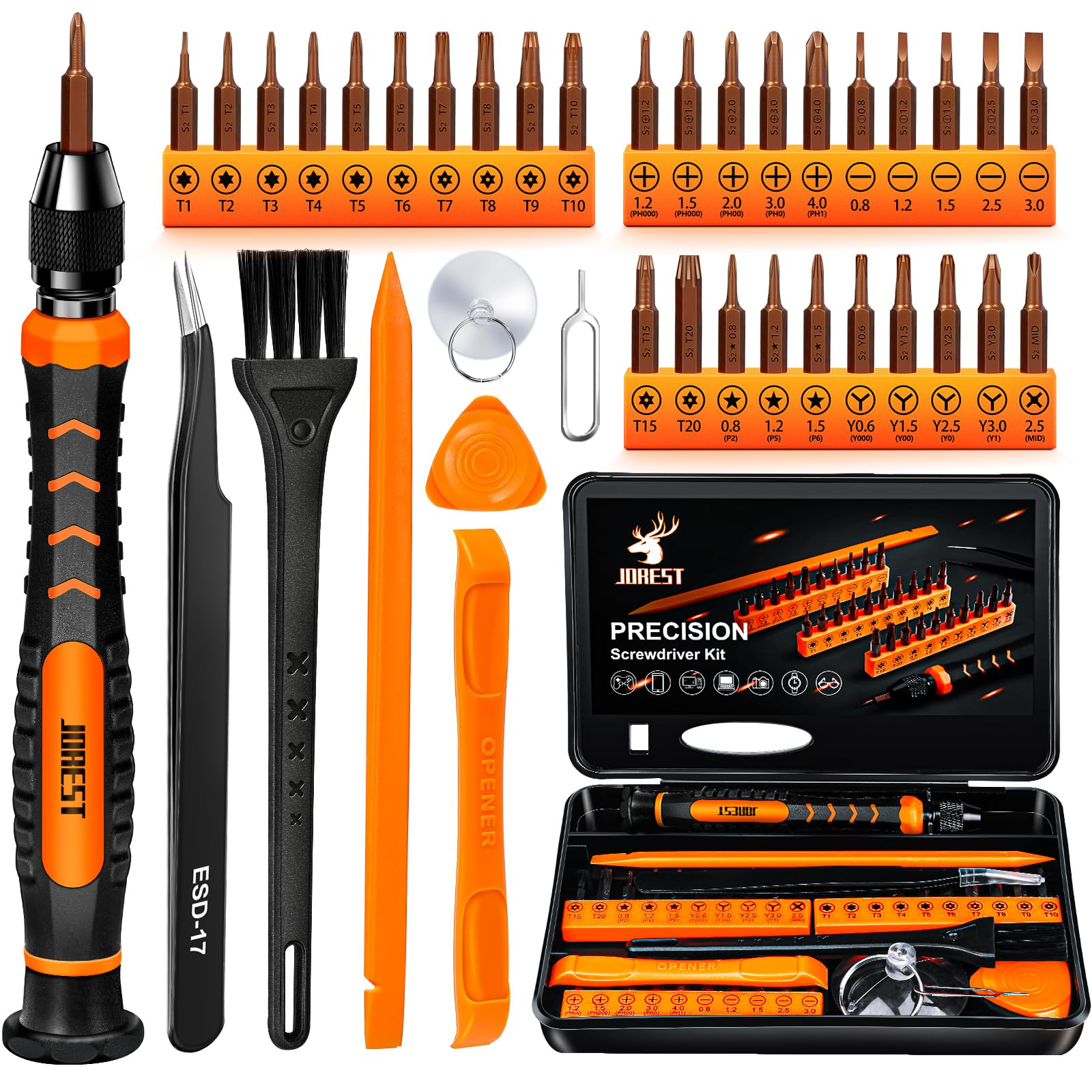 JOREST 38Pcs Precision Screwdriver Set, Tool Kit with Security Torx T5 ...