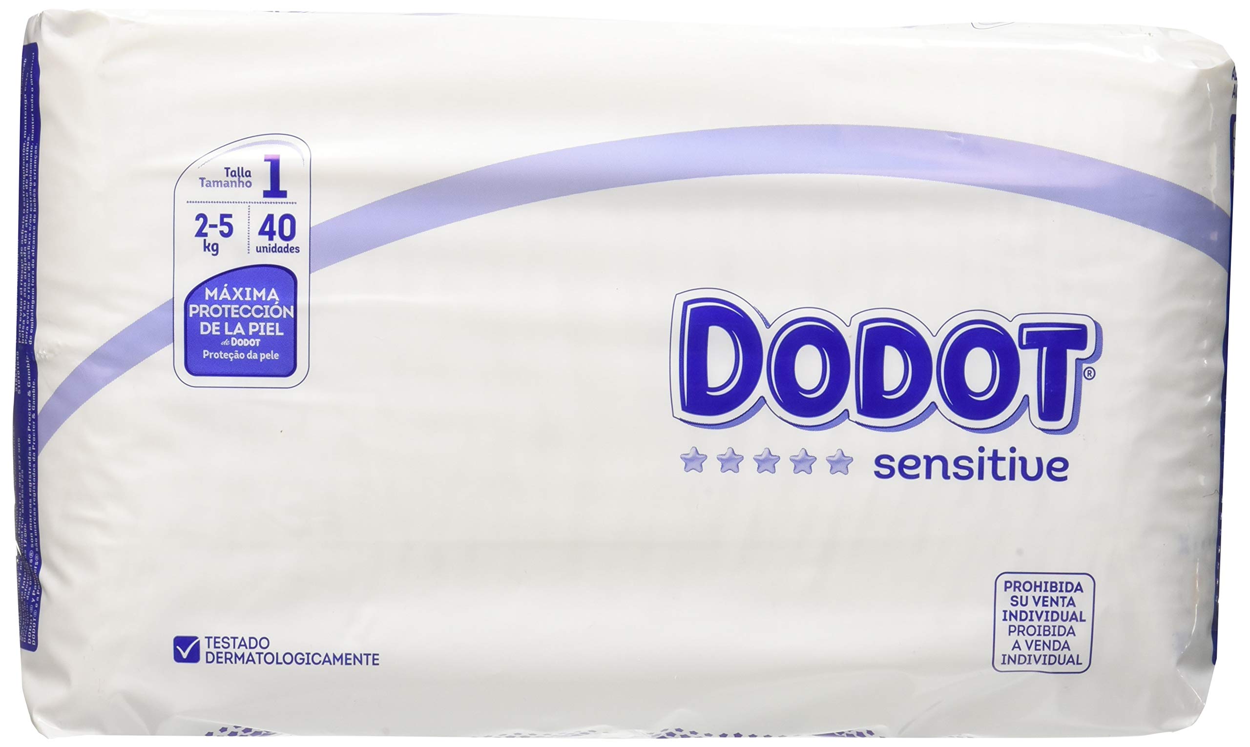 Dodot Sensitive Diapers Size 1, 80 Diapers, 2-5kg