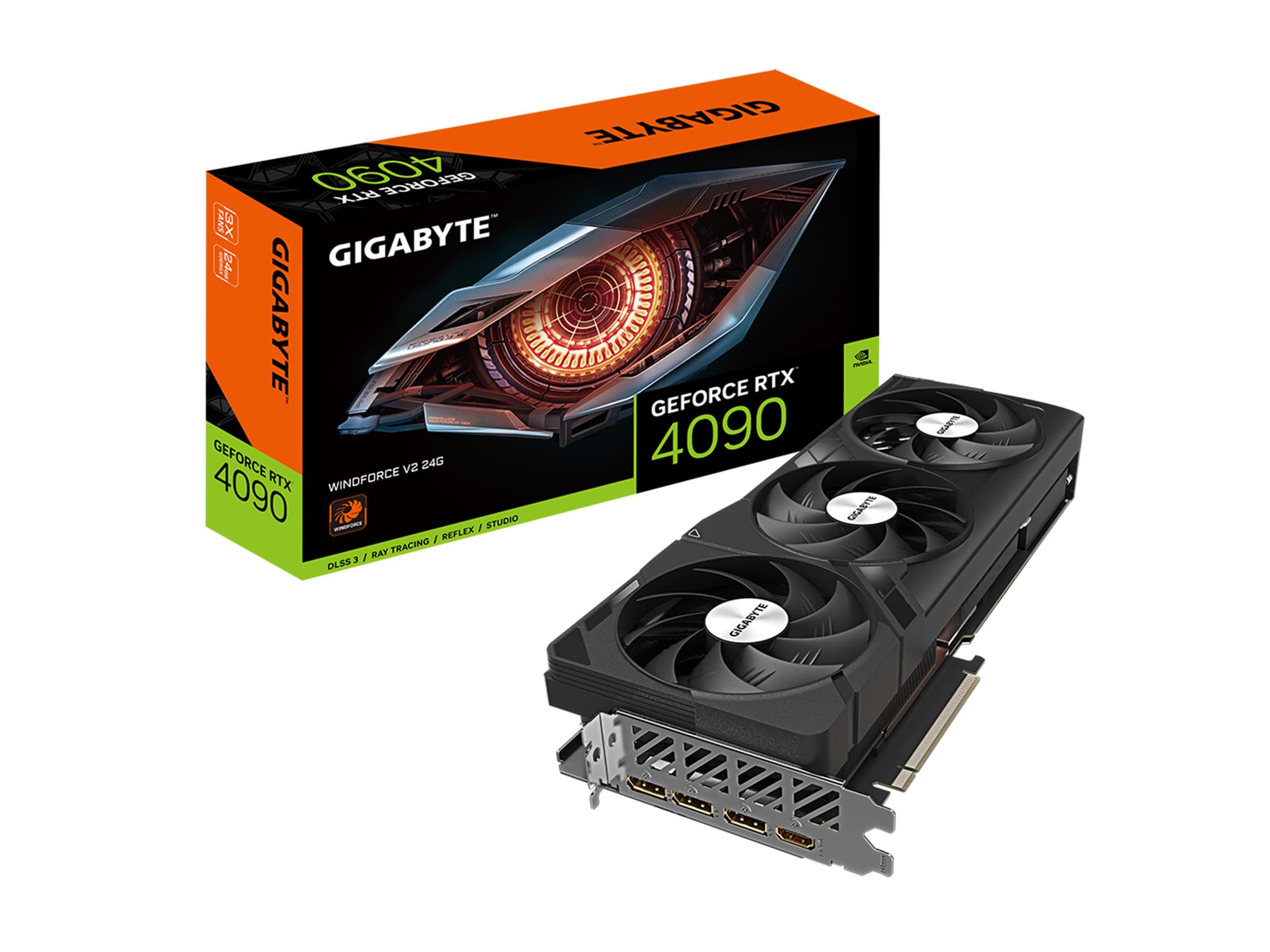 GIGABYTE GeForce RTX 4090 WINDFORCE V2 24G Graphics Card, 3X WINDFORCE ...