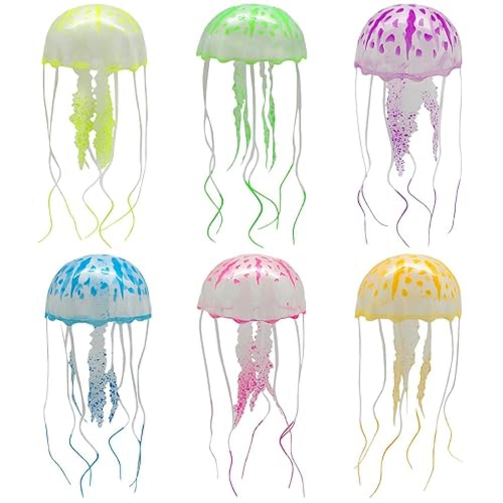 Yagamii 6PCS Artificial Jellyfish Aquarium Decorations Silicone ... Yagamii 6PCS Artificial Jellyfish Aquarium Decorations Silicone ...