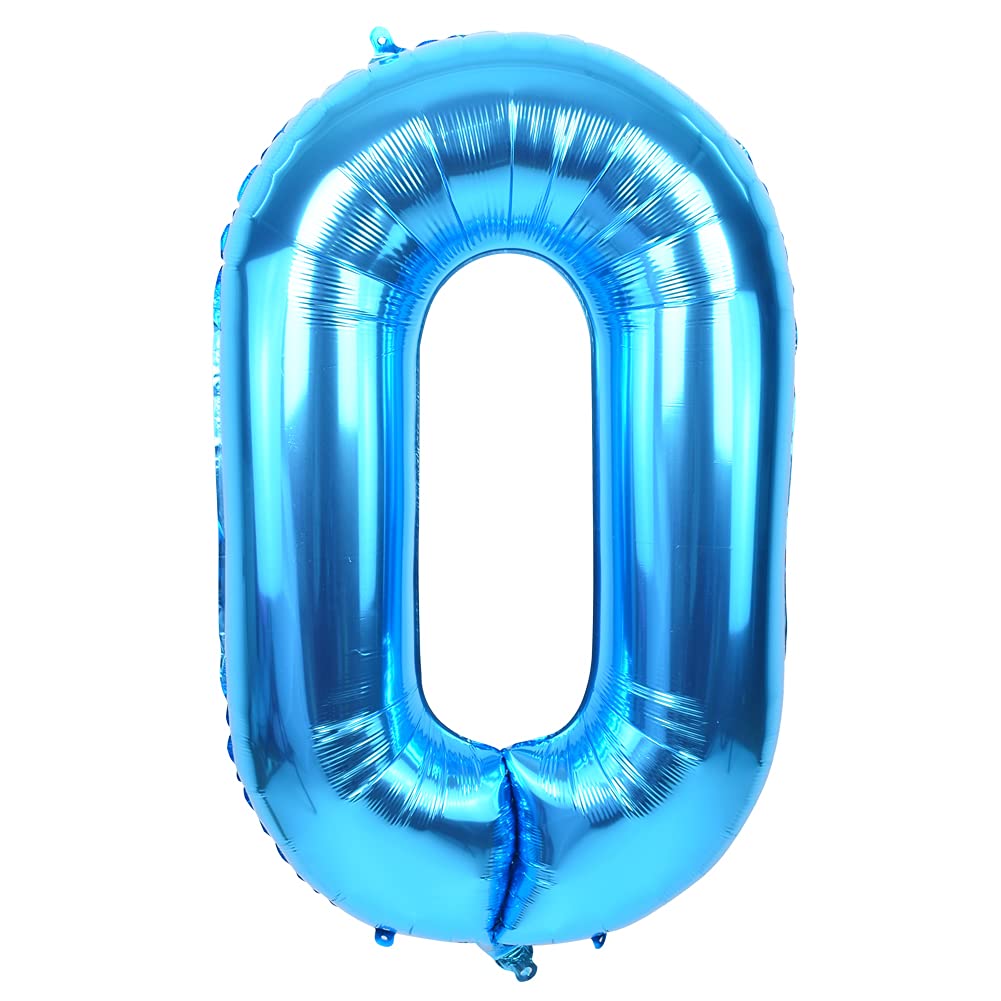TONIFUL 40 Inch Blue Large Numbers Balloon 0-9(Zero-Nine) Birthday ...