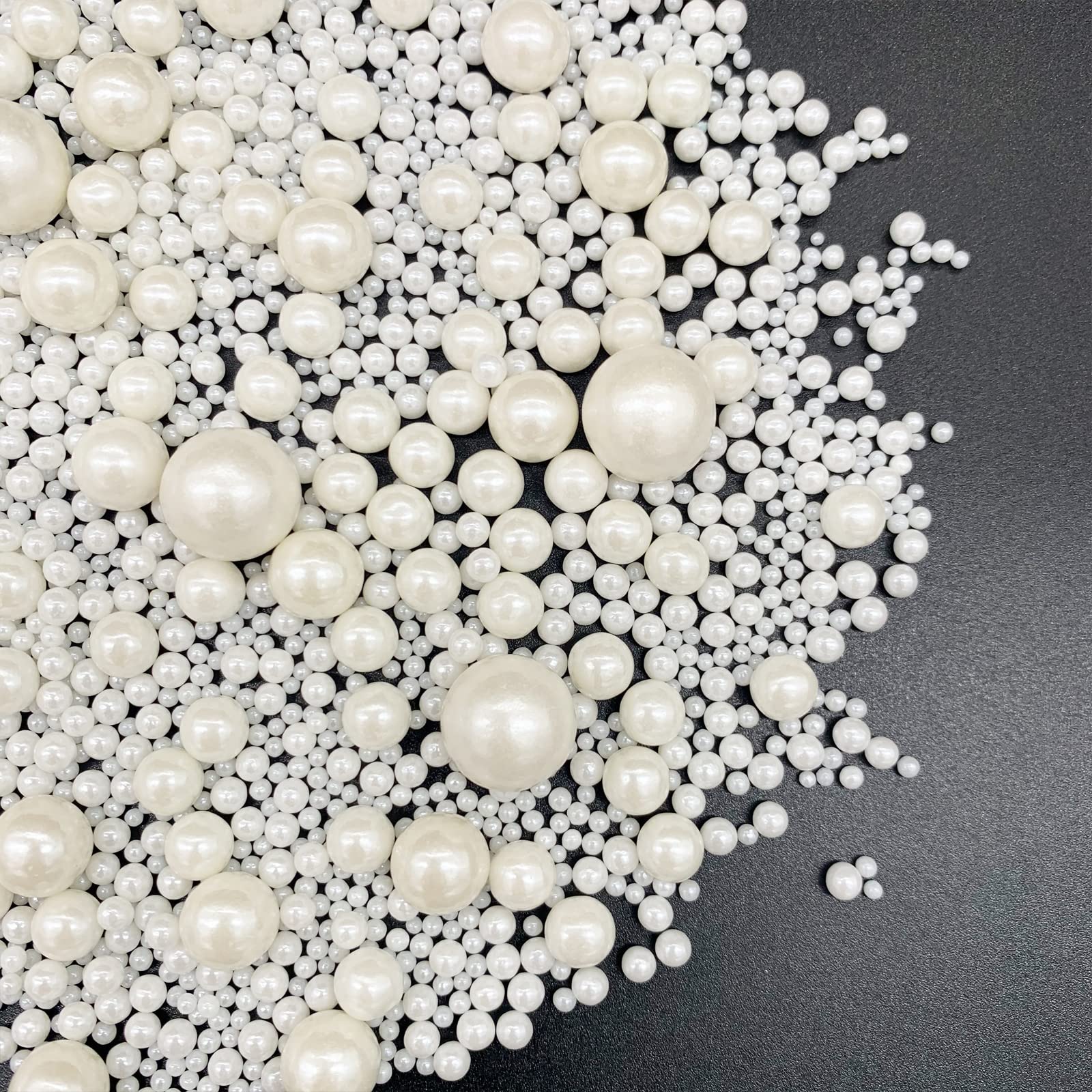 Weraru Edible White Pearl Sugar Sprinkles candy Mixing Size Baking ...