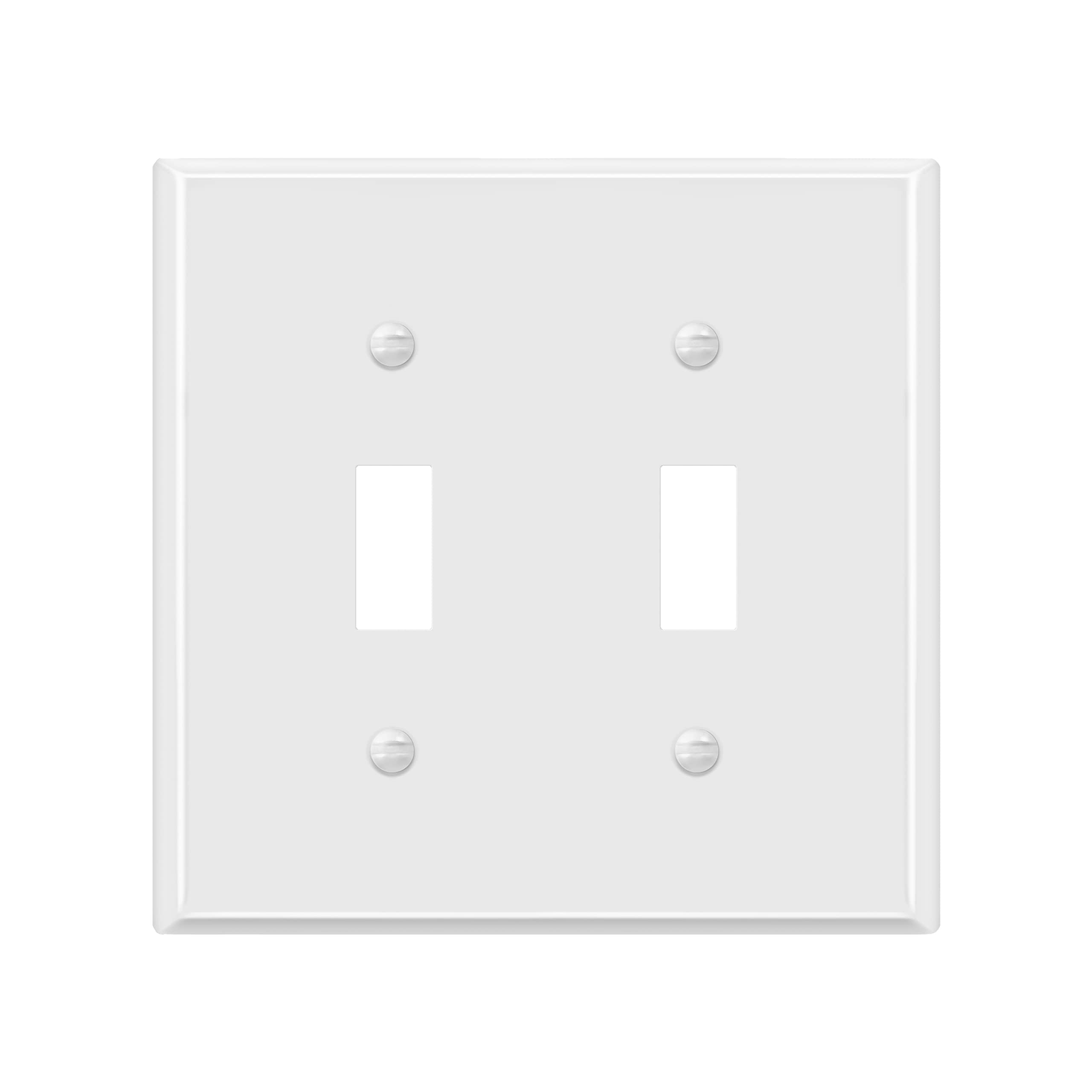 ENERLITES Double Toggle Light Switch Metal cover Plate, Stainless Steel ...