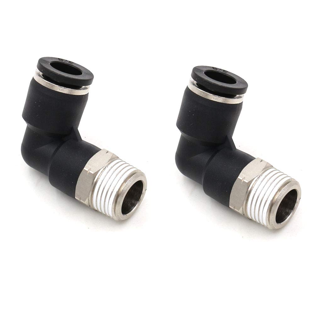 CEKER Push to Connect Airlines Fittings 3/8 inch OD Tubing x 3/8" Npt Elbow Air Fittings Push ...
