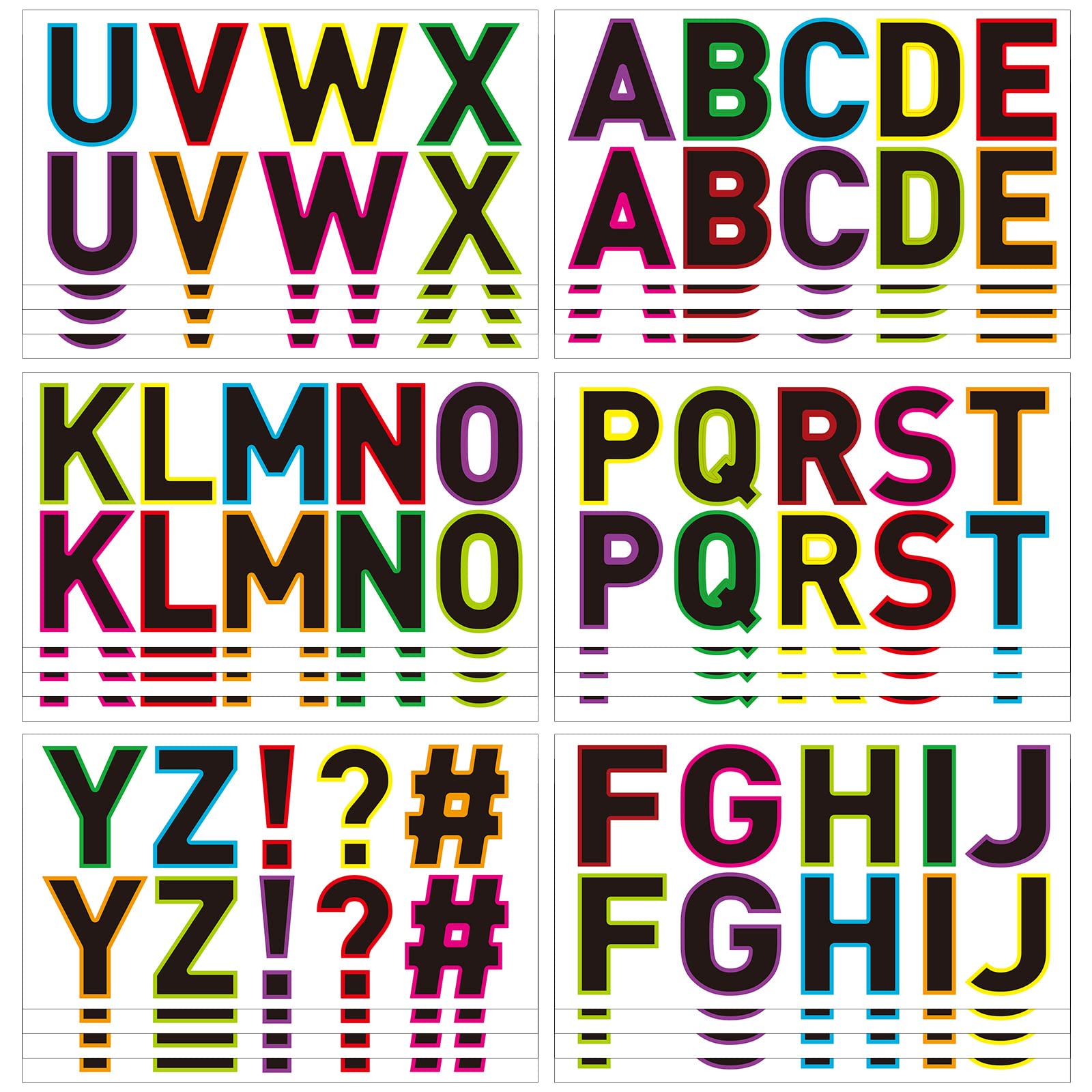 Chinco 232 Pcs 24 Sheets Large Letter Stickers 2.5 Inch Alphabet Letter ...