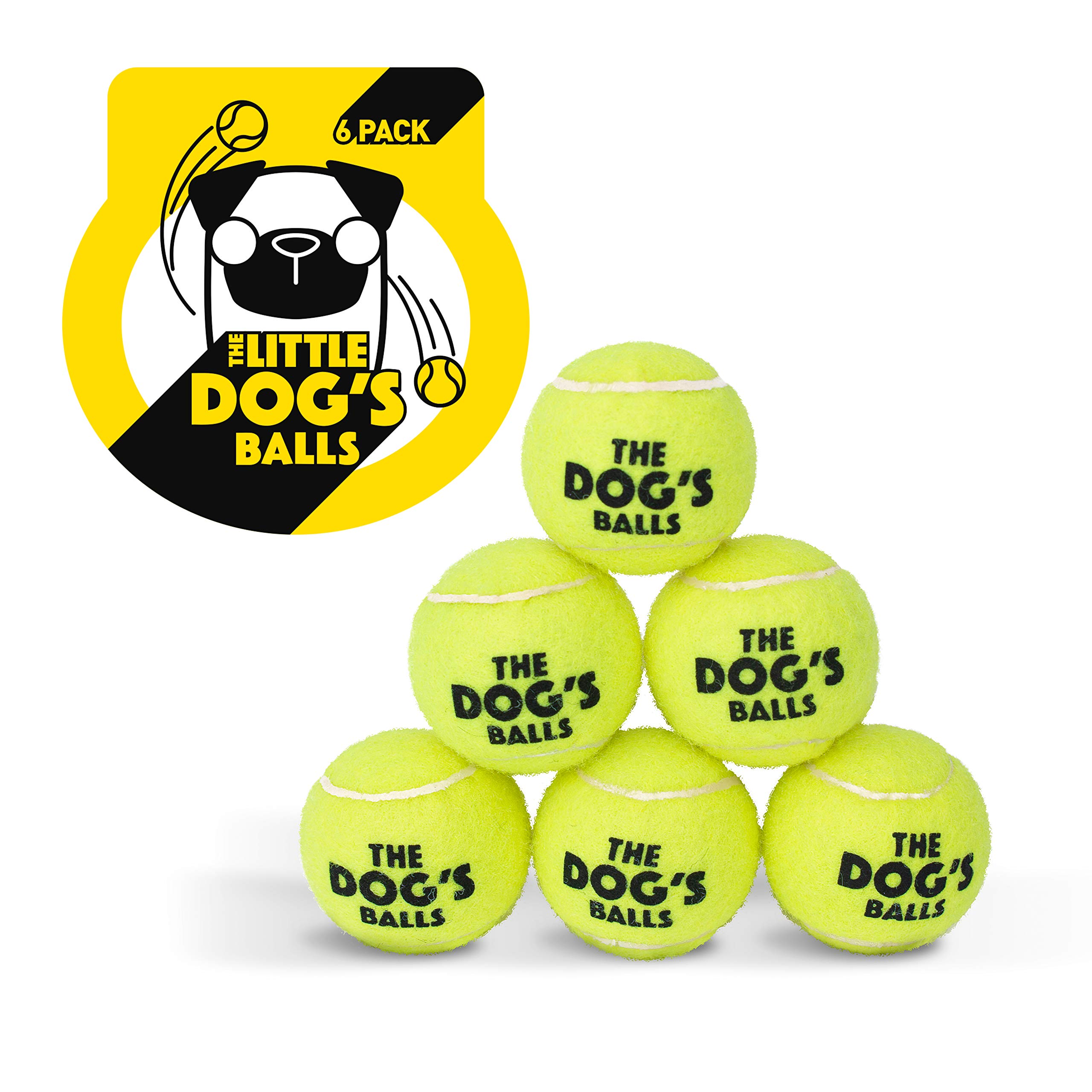 The Dog's Balls The Little Dog's Balls, Dog Tennis Balls, 6-Pack Yellow ...