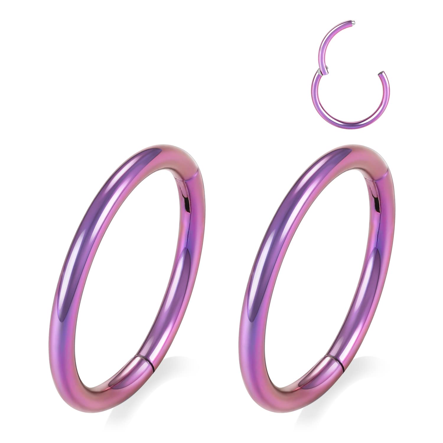 GAGABODY Nose Rings 20 Gauge Hoop Earrings Purple Nose Hoop 20g ...