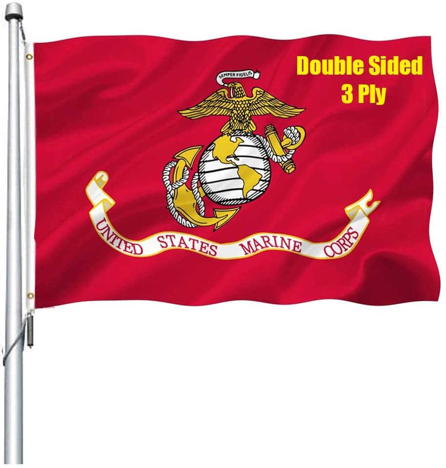REIDFERR US Marine corps USMc Flag 3x5 Outdoor Double Sided - Heavy ...