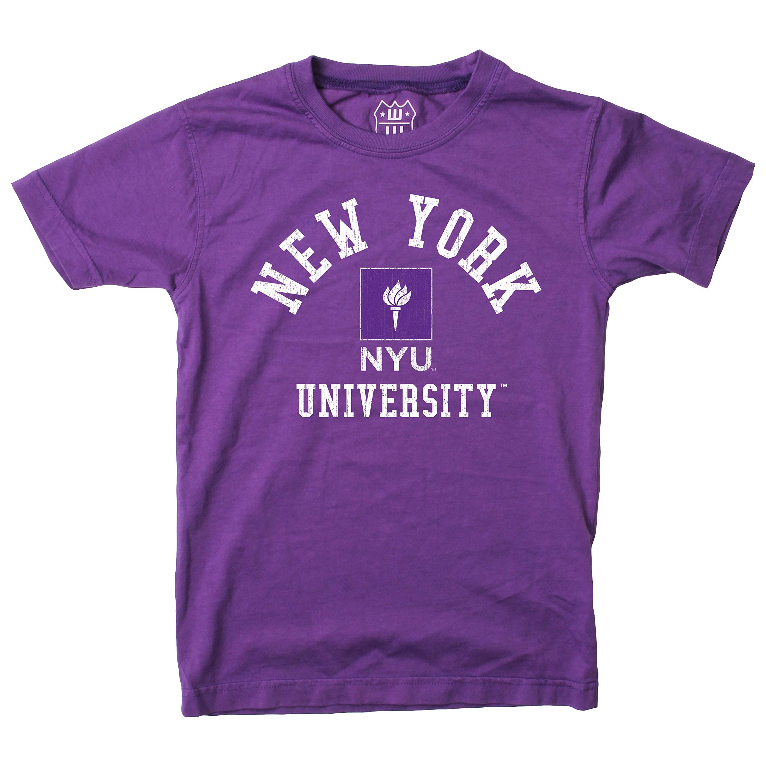 Wes and Willy NcAA Kids SS Organic cotton Tee Shirt, NYU Violets, grape, M