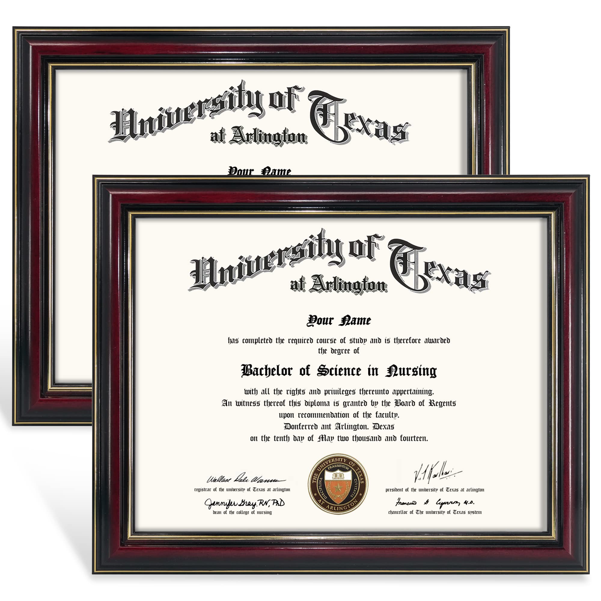 GraduationMall 8.5x11 Certificate Diploma Frame,Solid Wood & UV ...