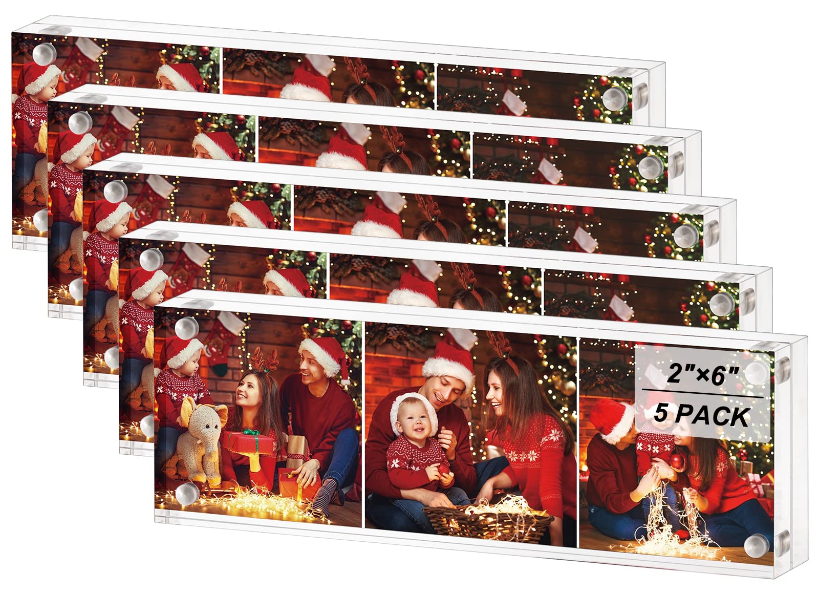 Boxalls 2x6 Inches Acrylic Picture Frames - 5 Pack, Clear Frameless 2x6 ...