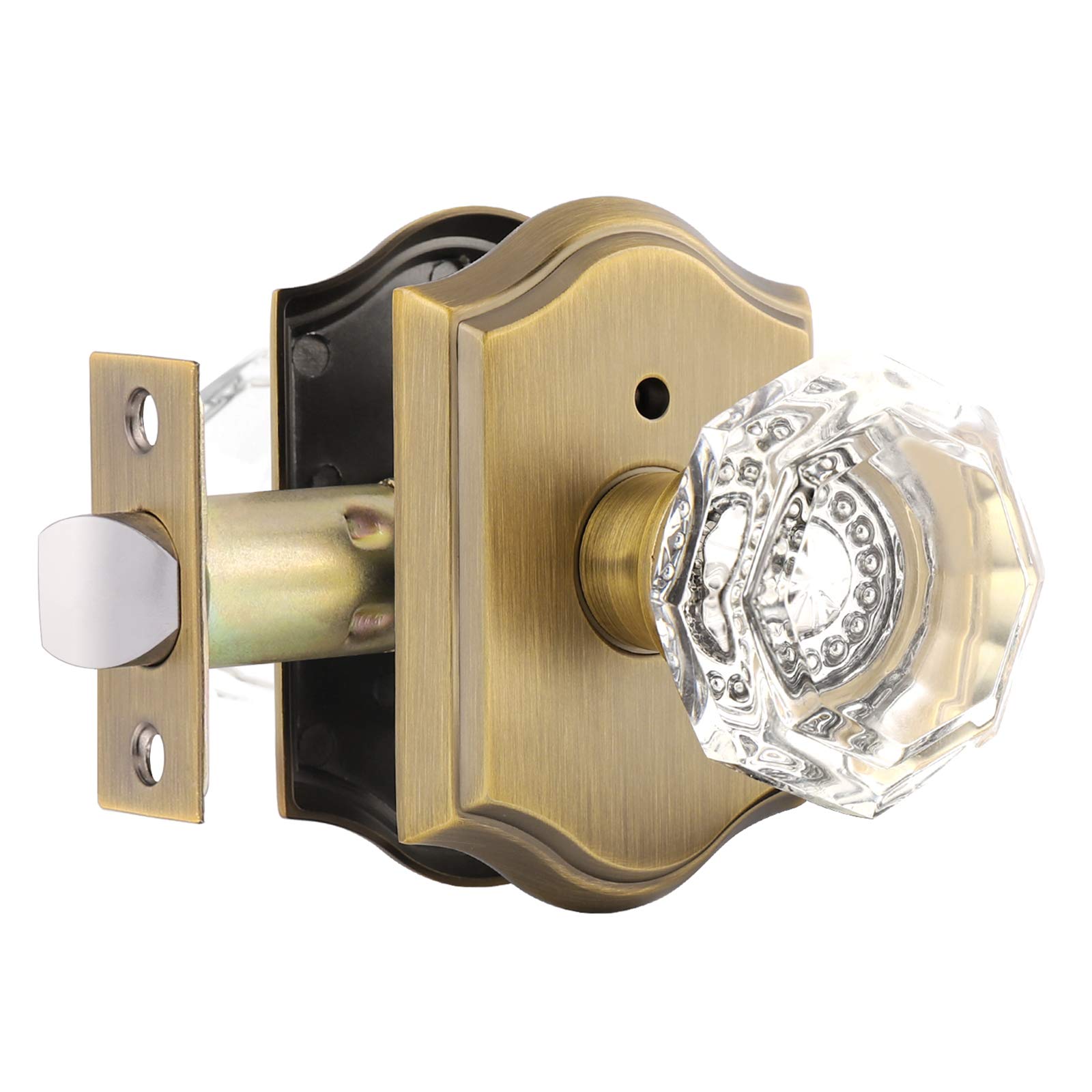 Gobrico Transparent Glass Door Knobset Interior,Privacy Diamond Crystal ...