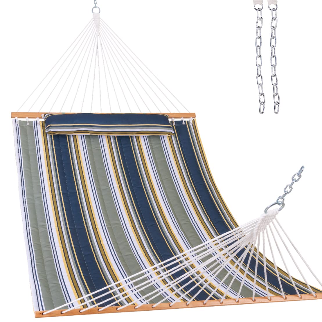 Lazy Daze Hammocks 12 FT Quilted Fabric Hammock with Spreader Bar, 2 ...