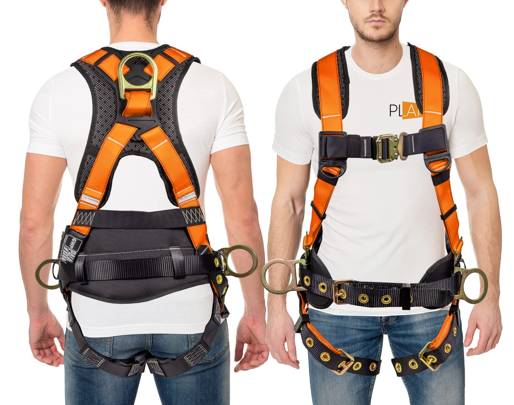 Palmer Safety Full Body 5 point Harness, Padded Back Support, Quick ...