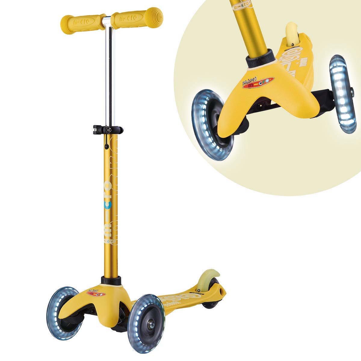 Micro Kickboard - Mini Deluxe LED - Three Wheeled, Lean-to-Steer Swiss ...