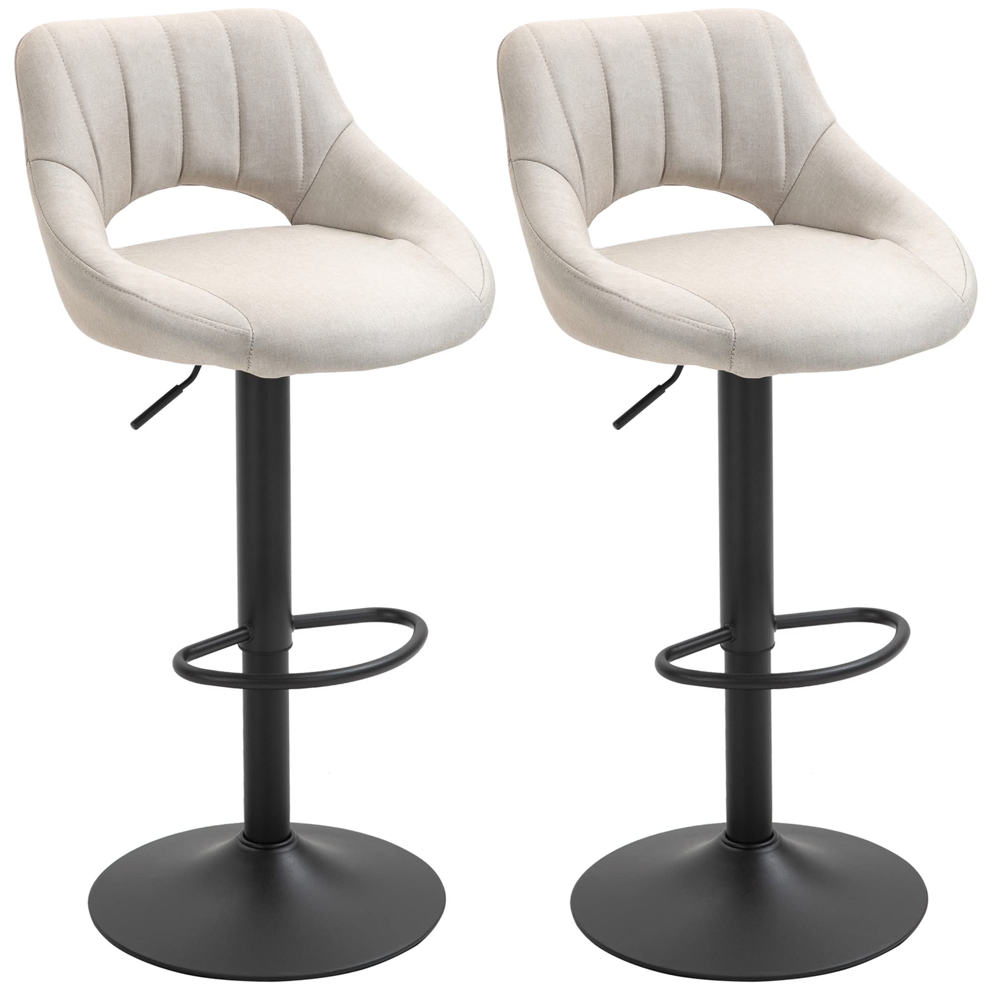 HOMcOM Modern Bar Stools Set of 2 Swivel Bar Height Barstools chairs ...