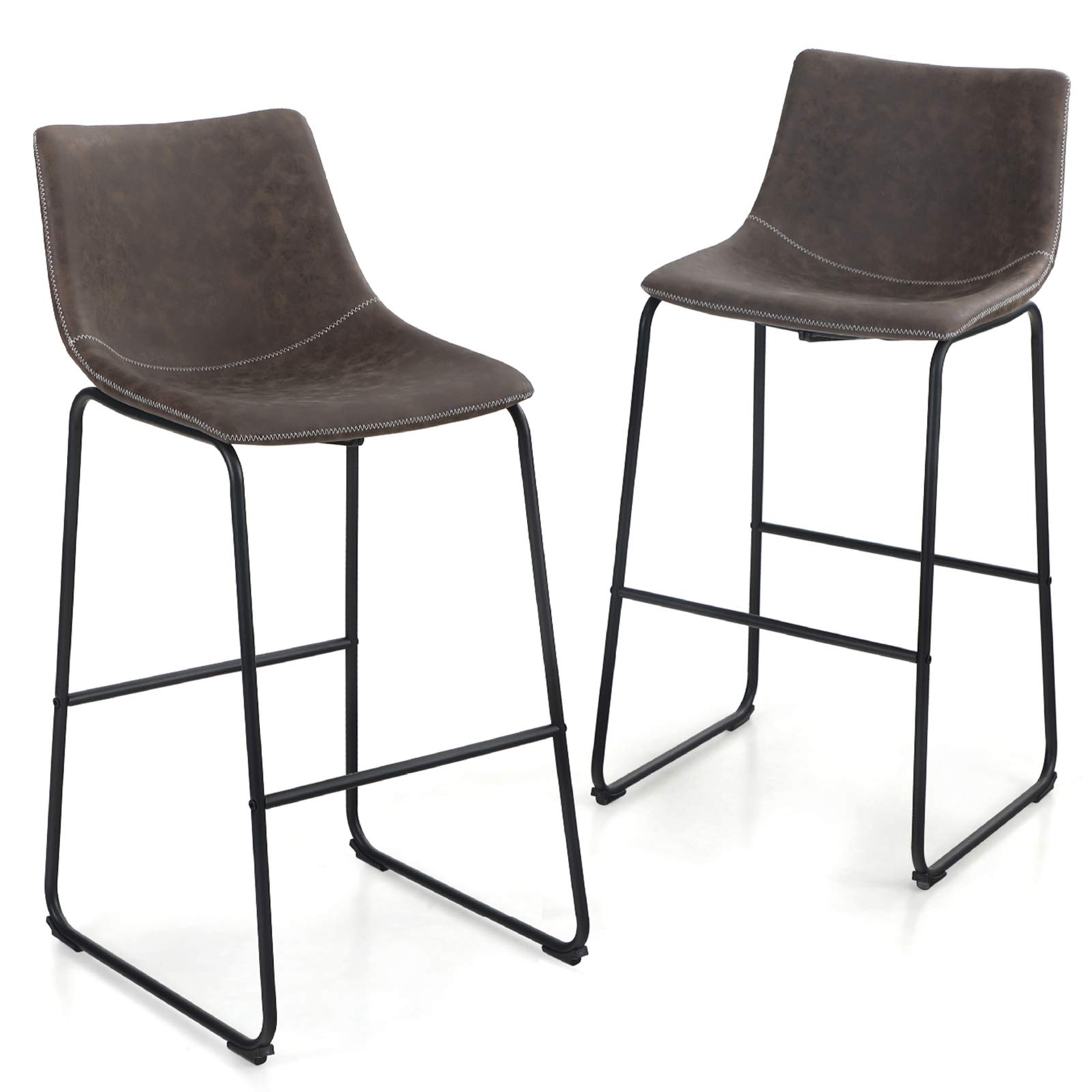 MAISON ARTS Bar Height Bar Stools Set of 2 with Back 30 inch Tall ...