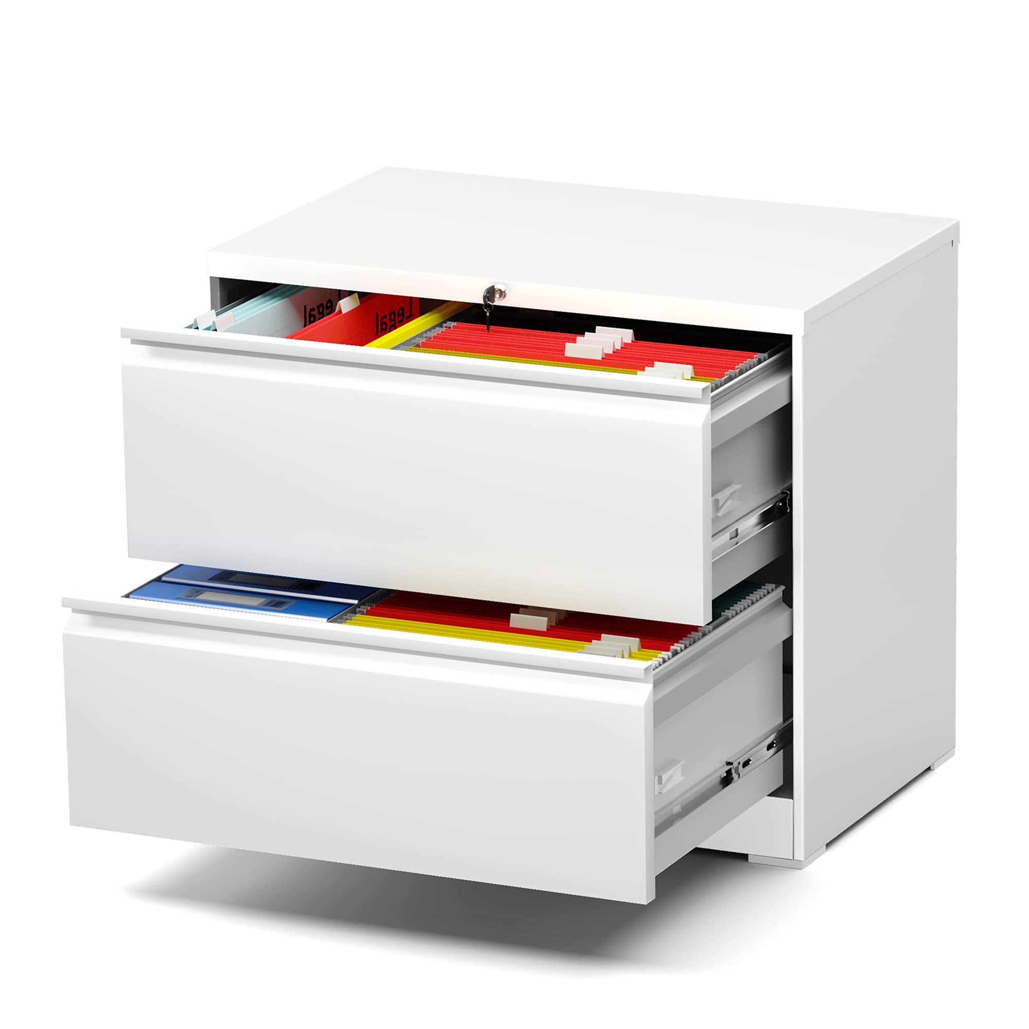 Aobabo Metal 2 Drawer Lateral File cabinet, Locking Office Filing ...