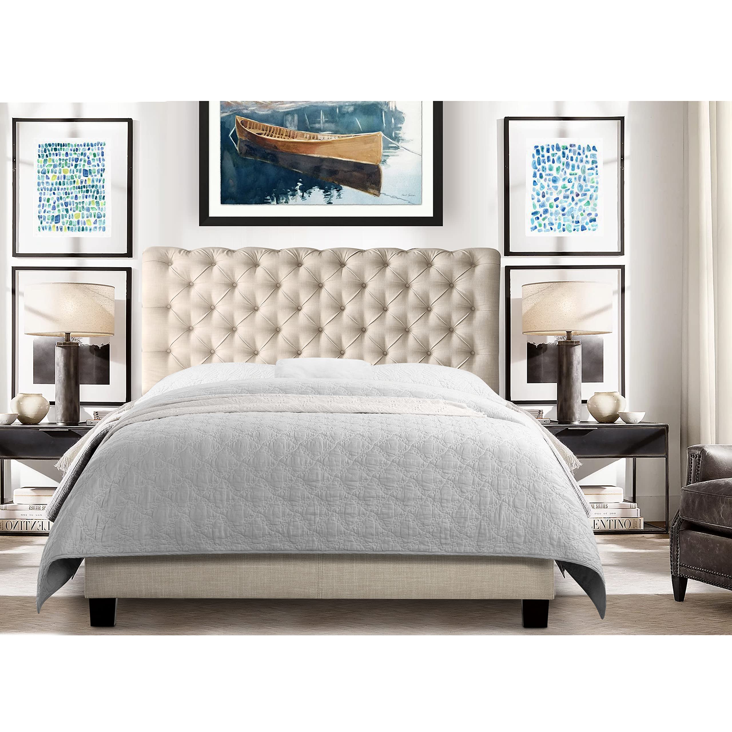 Rosevera christy Luxury chesterfield-Style Bed Frame with Button ...