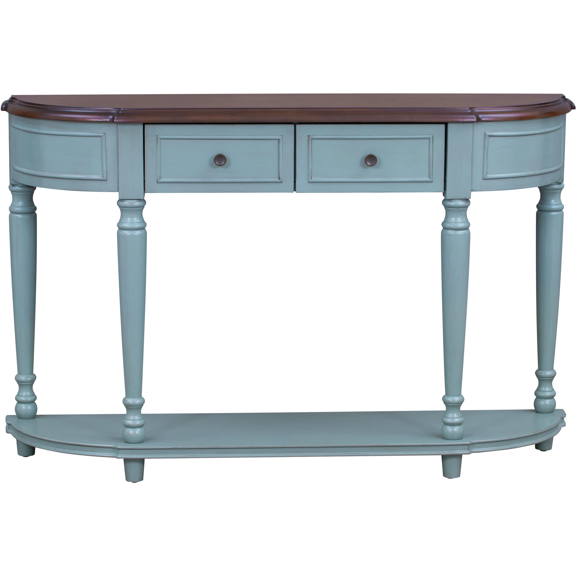 LUMISOL curved console Table Sofa Table with Drawers and Open Shelf ...