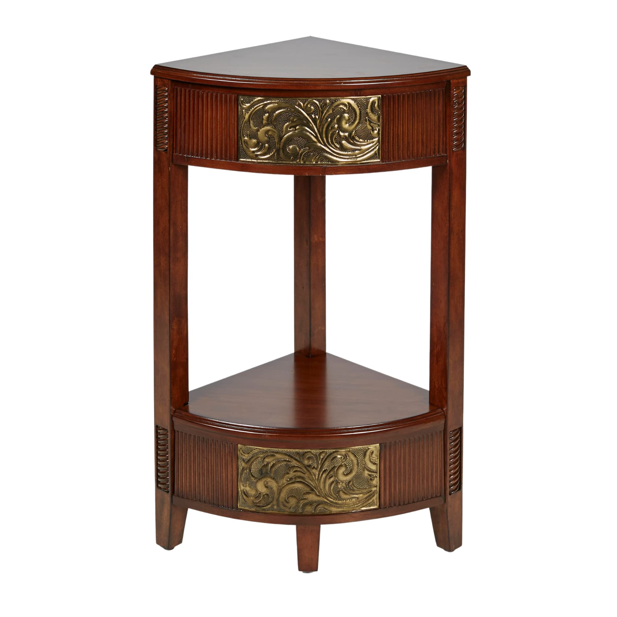 Touch of class Sarantino Wooden corner Accent Table - Natural cherry ...