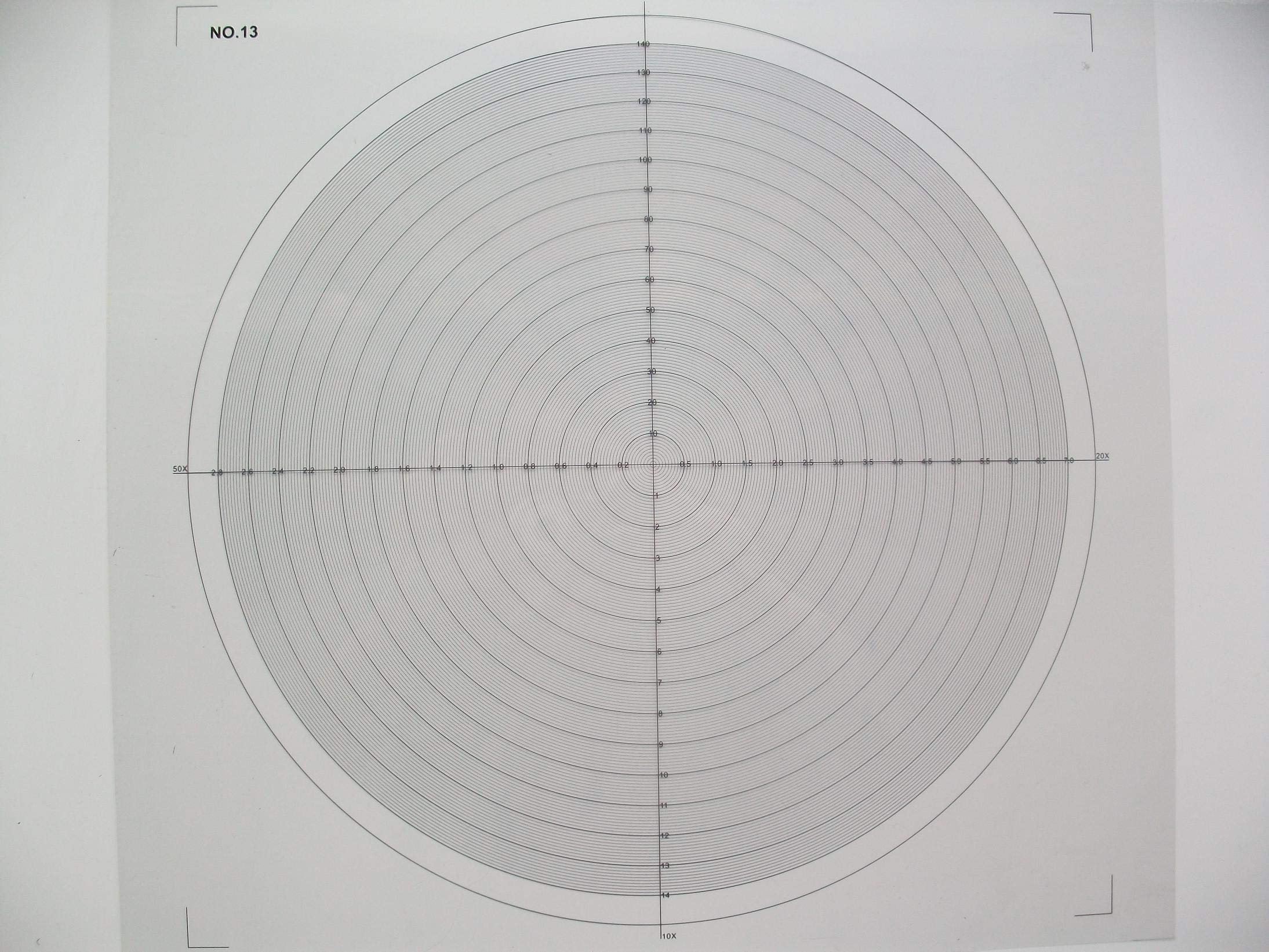 SUXING Optical Comparator Chart for Profile Projector Overlay Chart 330mm