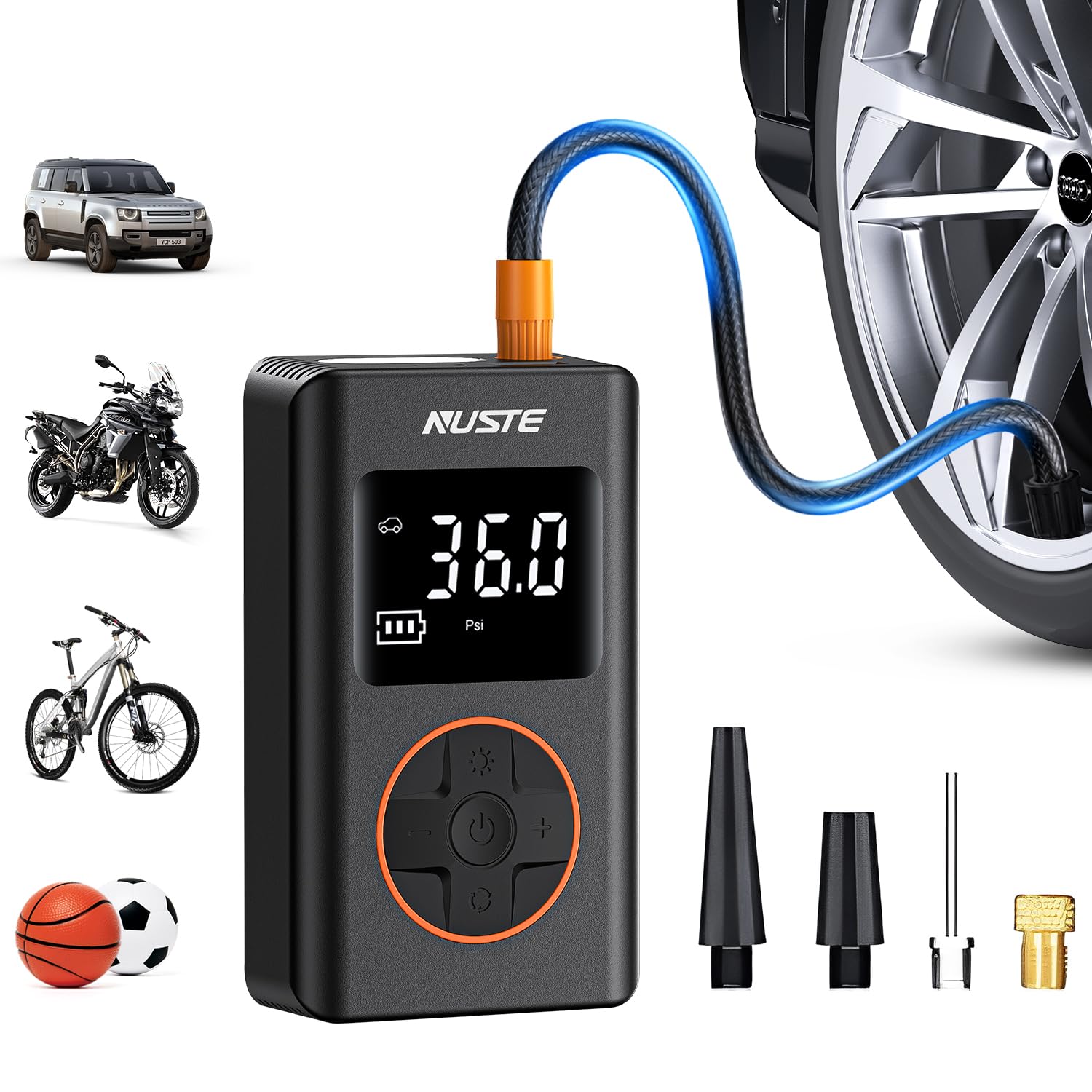 Paracord Walking Stick AMORNO Portable Air Compressor - 150 PSI Digital ...