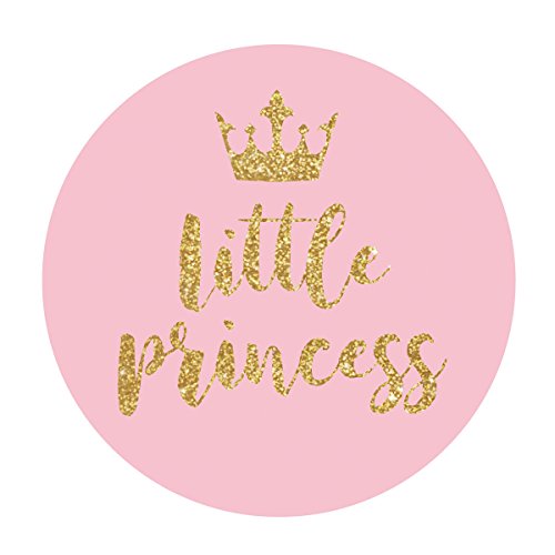 MAGJUCHE Pink Little Princess Crown Stickers, Gold Glitter Girl Baby ...