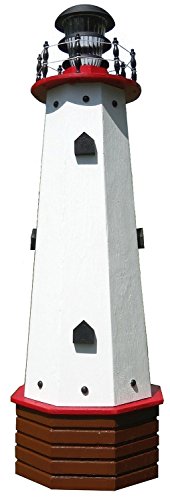 Decor Storehouse Solar Lighthouse Wooden Decorative Lawn and Garden ...