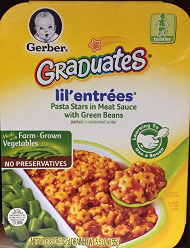 Gerber Graduates Lil' Entrees PASTA STARS IN MEAT SAUCE - 6.8oz. (Pack ...