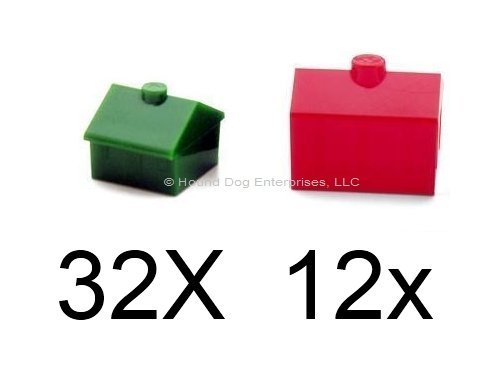 Hasbro Monopoly House and Hotel Pack (32 Houses, 12 Hotels) by Hasbro