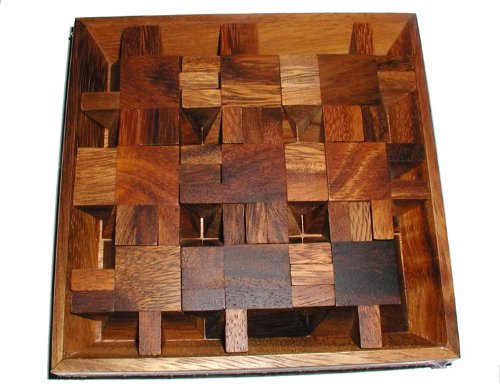 Creative Crafthouse Wood Brain Teaser Puzzles Ziggurat Square wood ...