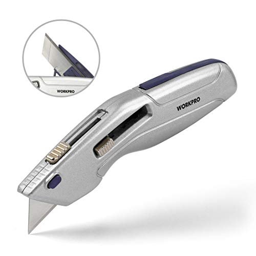 WORKPRO Retractable Utility Knife and Self-retracting Safety Box Cutter ...